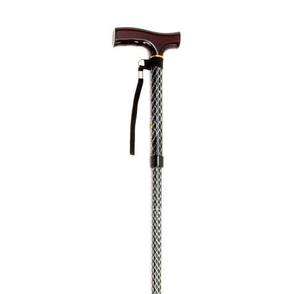 Folding Cane with Strap (Black Wave) – Great British Mobility